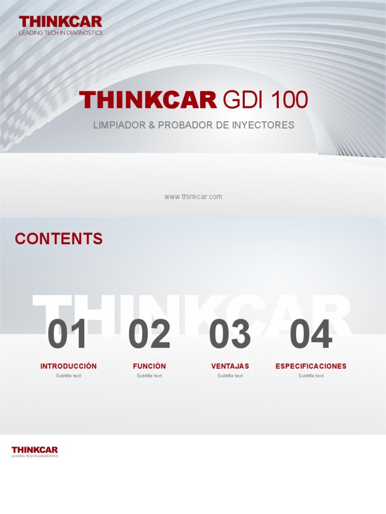 Thinkcar Gdi 100 Presentacion | PDF | Inyección de combustible | Bienes ...