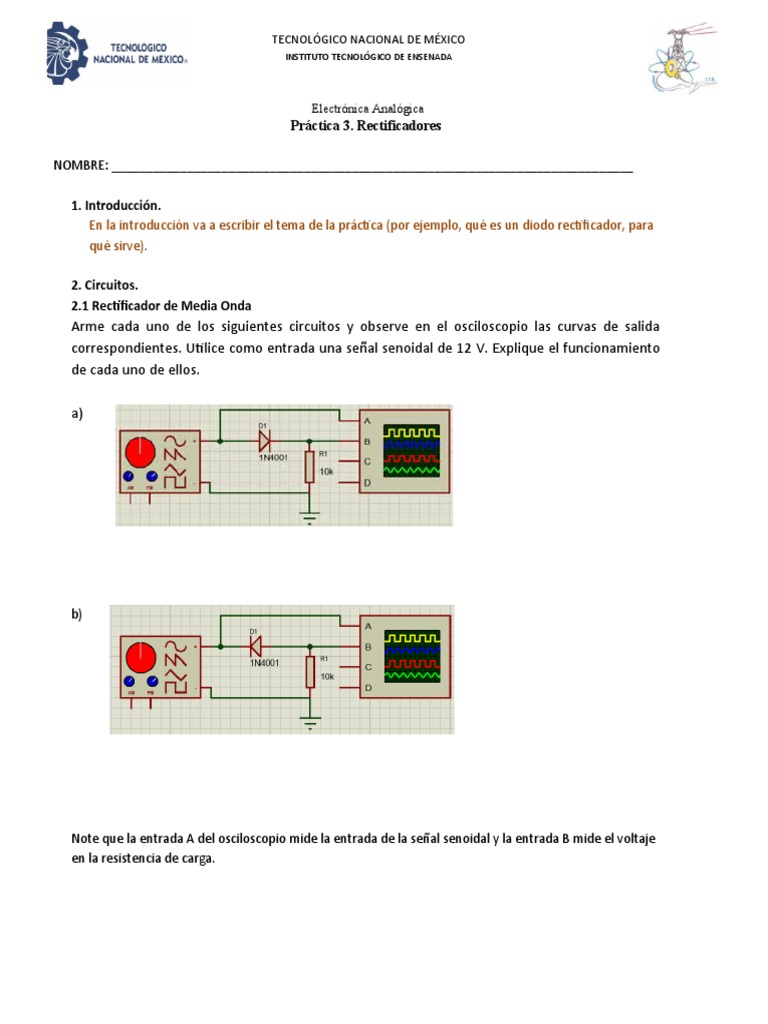Pract3 - Rectificadores | PDF