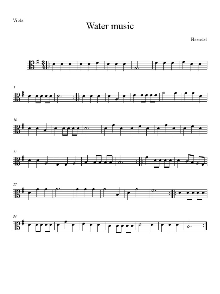 Viola Water Music | PDF
