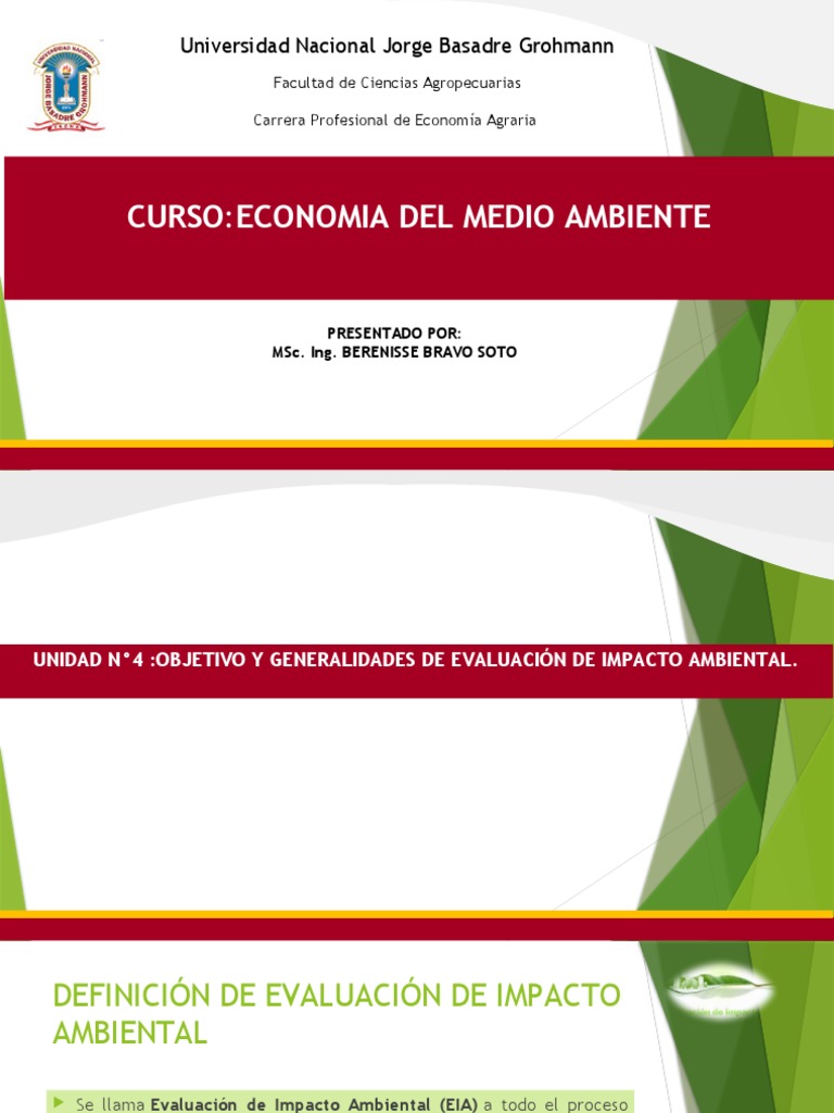 Unidad 4 Semana 2 | PDF | Evaluación de impacto ambiental | Ciencias de ...