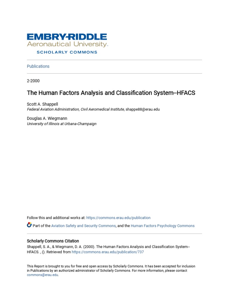 The Human Factors Analysis and Classification System - HFACS | PDF | Causality | Perception