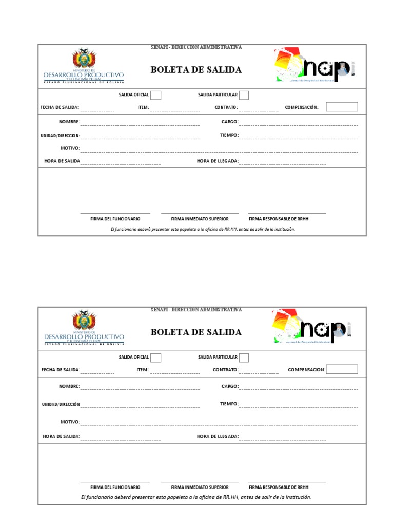 Boleta de Salida Final | PDF