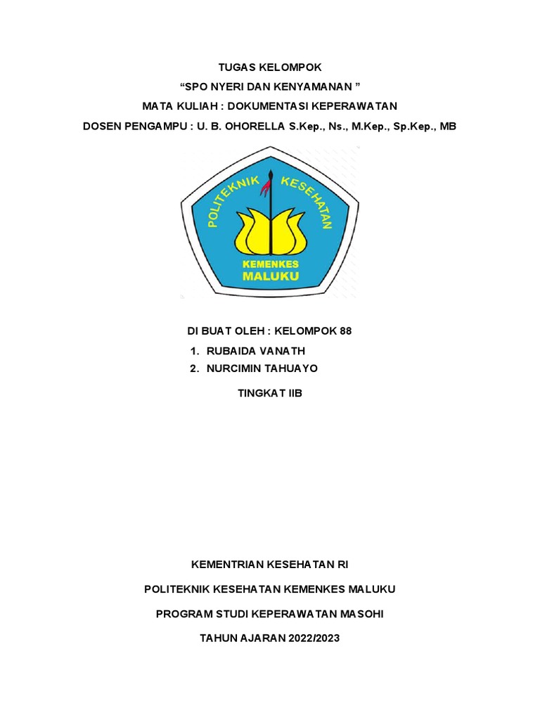 Tk2b.kel.8. Psikologis (Nyeri Dan Kenyamanan) | PDF | Pengembangan Diri