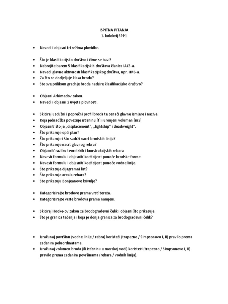 3089-Ispitna Pitanja - 1.dio | PDF