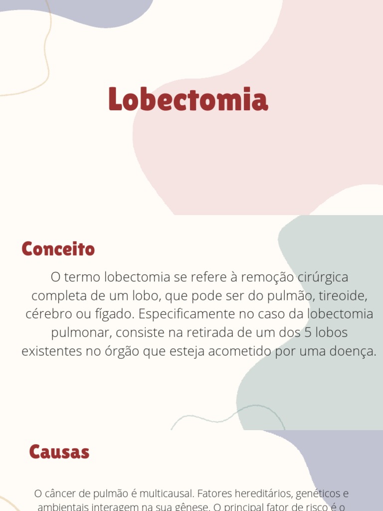 Lobectomia pulmonar cirurgia | PDF | Câncer | Câncer de pulmão