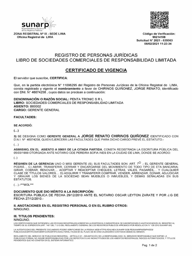 Vigencia de Poder | PDF