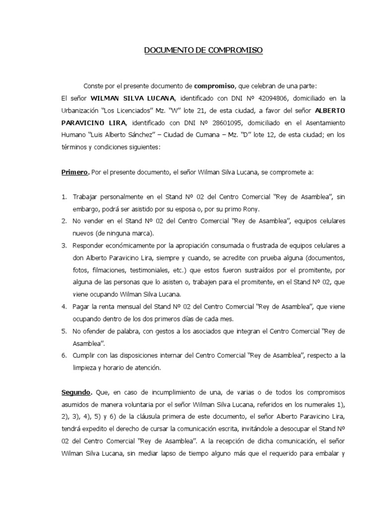 Documento de Compromiso | PDF
