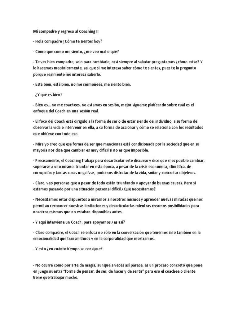 Coaching Ontológico para Principiantes | PDF