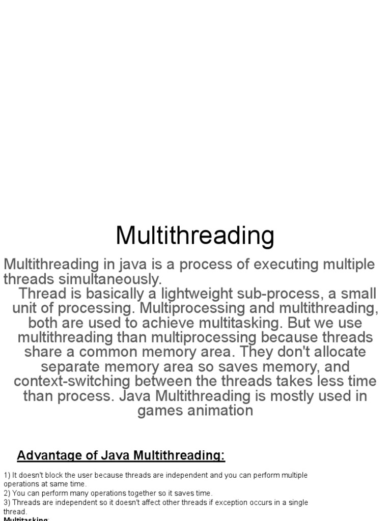 Multithreading Java Pdf Process Computing Thread Computing