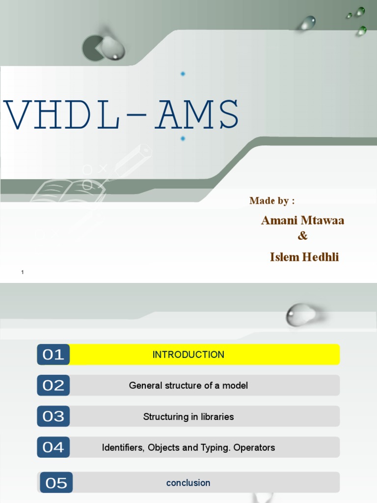 VHDL-AMS: Modeling Mixed-Signal Systems | PDF | Vhdl | Boolean Data Type