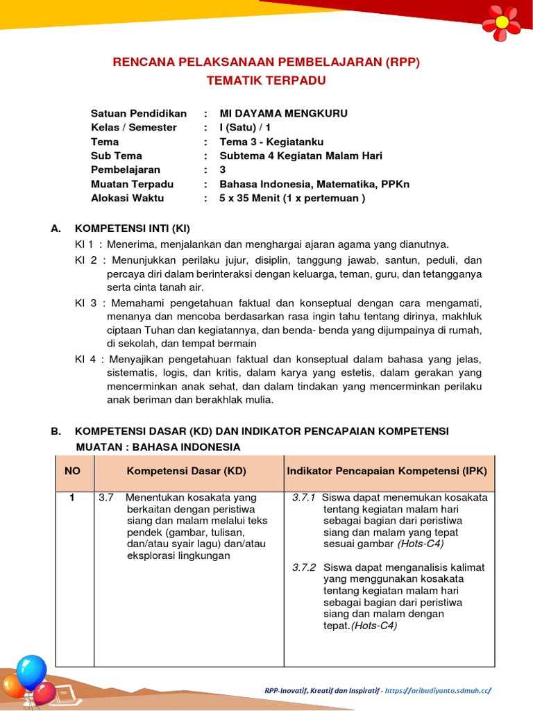Tugas 6 RPP 1 | PDF | Karier & Perkembangan | Seni
