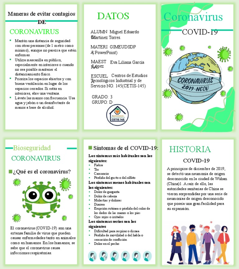 Tríptico Del COVID | Descargar gratis PDF | Medicina | Enfermedades y ...