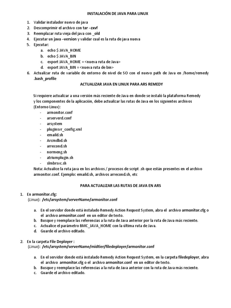 Update de Java - LINUX | PDF | Java (lenguaje de programación) | Servidor HTTP Apache