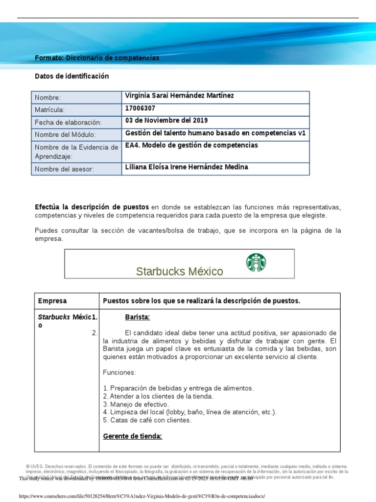 Hern Ndez Virginia Modelo de Gesti N de Competencias | PDF | Efectivo | Dinero