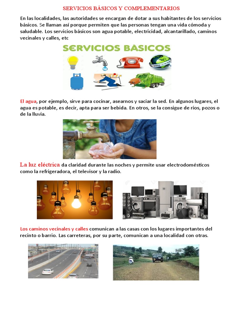 Servicios Básicos y Complementarios Locales | PDF
