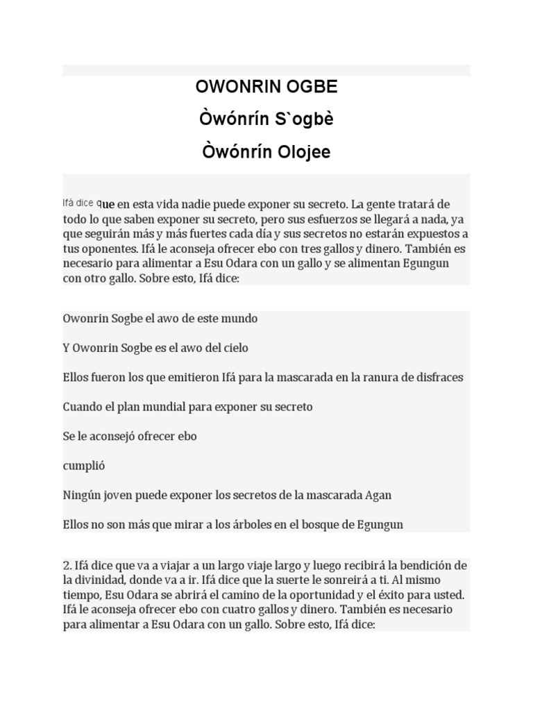 2 Owonrin Ogbe Ingles | PDF