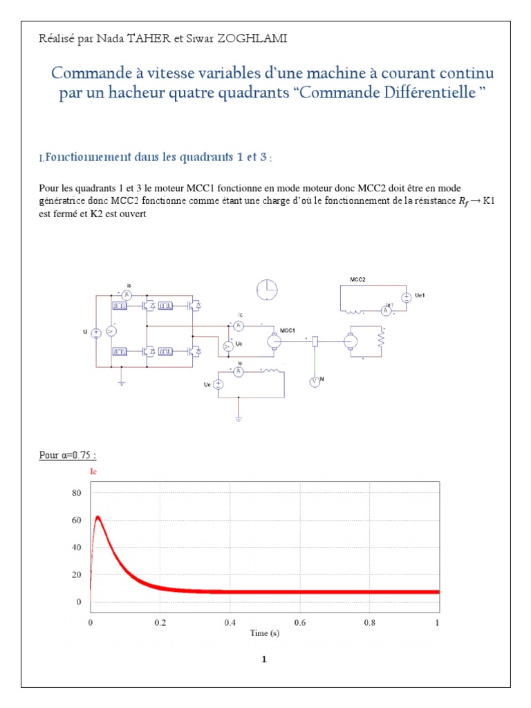 Commande variable d'un moteur CC avec hacheur | PDF | Électricité ...