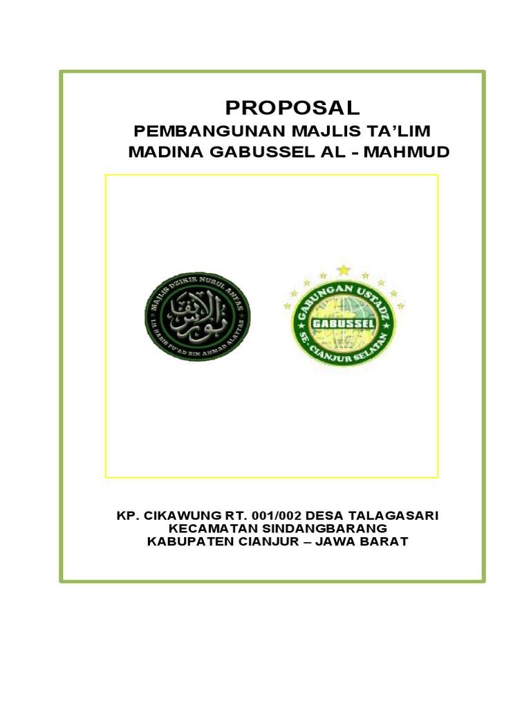 Proposal Bantuan Dana Pembangunan Masjid | PDF