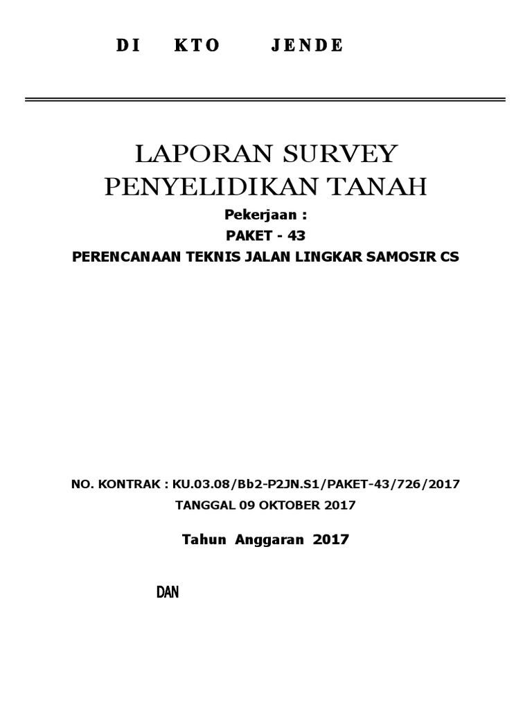 Laporan Hasil Penyelidikan Tanah Paket 43 | PDF