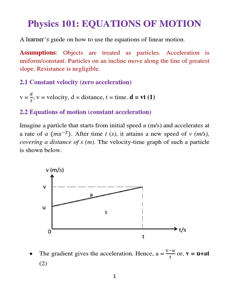 Equations of Rectilinear Motion | Download Free PDF | Acceleration | Velocity