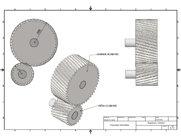 Diseño Engrane Helicoidal | PDF