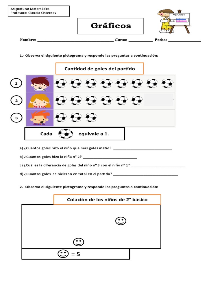 Guia Matemática Graficos 2° | PDF