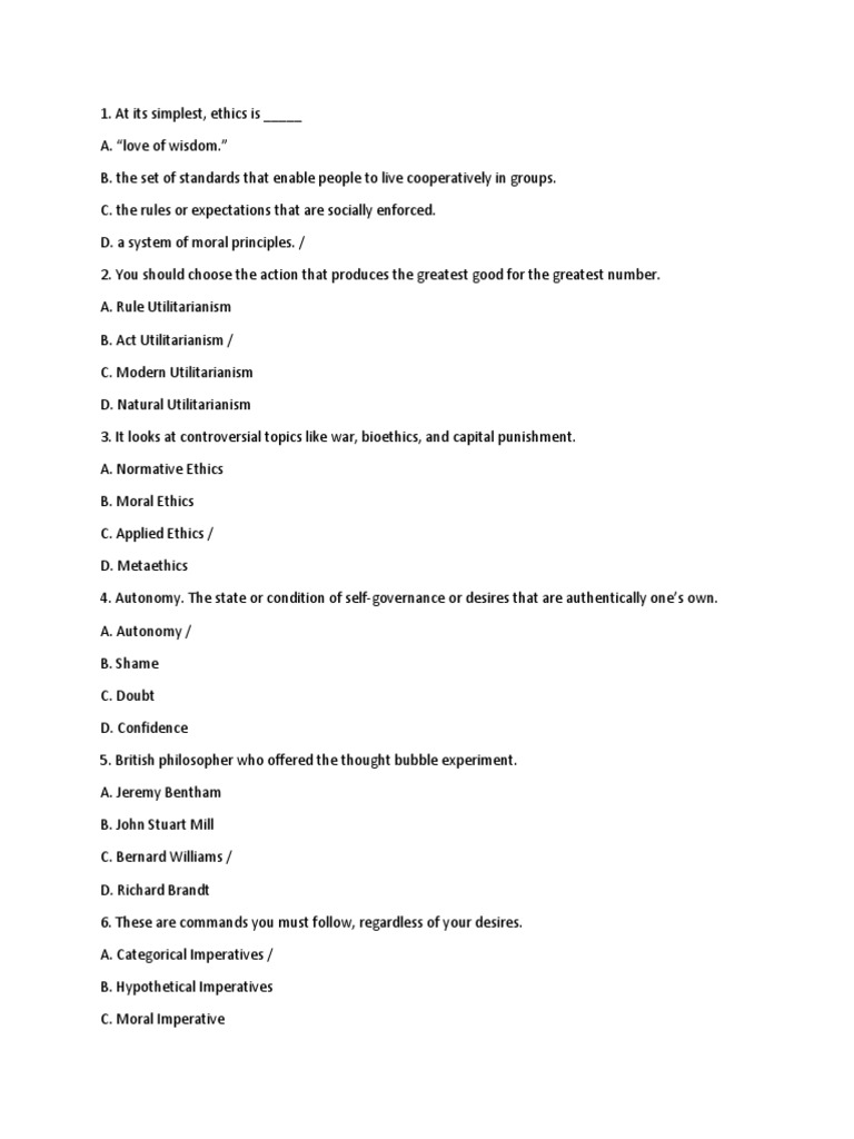 Midterm Exam | PDF | Utilitarianism | Natural Law