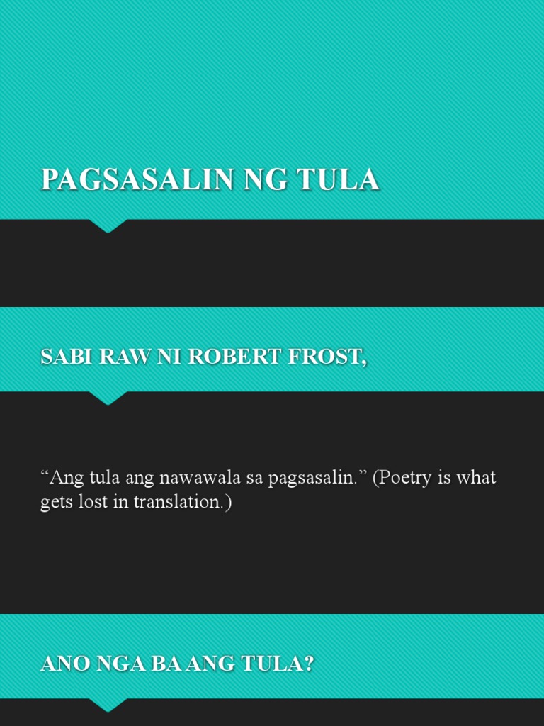 Pagsasalin NG Tula | PDF