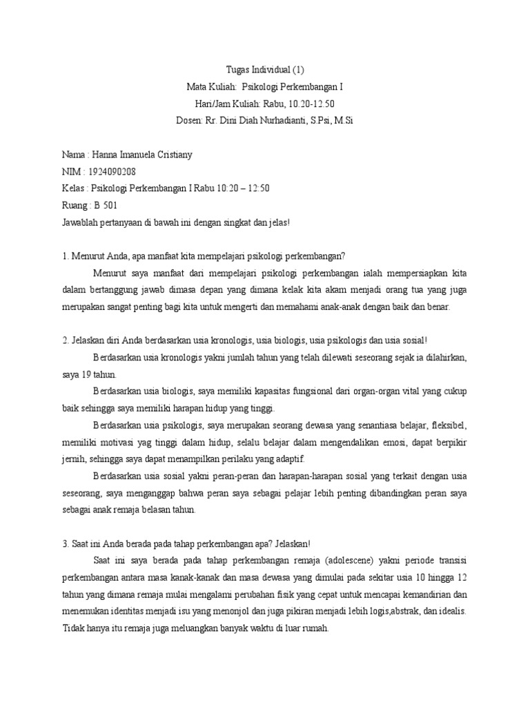 02tugas Perkembangan Individual | PDF