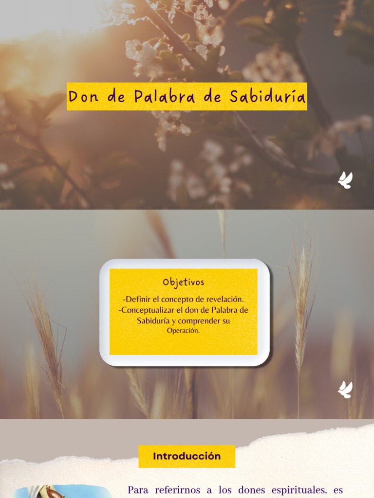 Don de Palabra de Sabiduría | PDF | espíritu Santo | Dios
