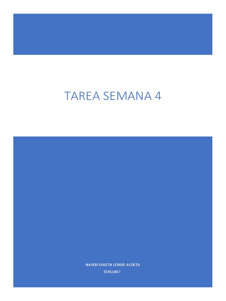 Tarea Semana 4 - 31911847 - Nayeri Acosta - Matematicas Discretas | PDF