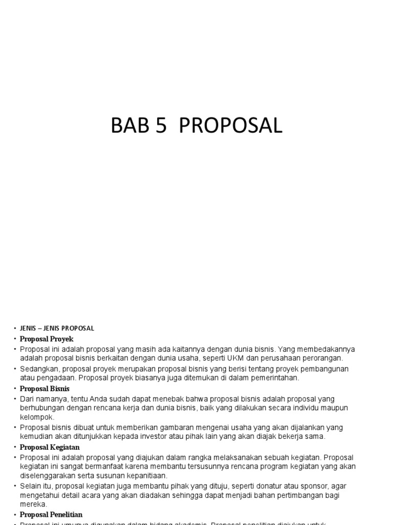 Jenis-Jenis Proposal dan Strukturnya | PDF | Bisnis