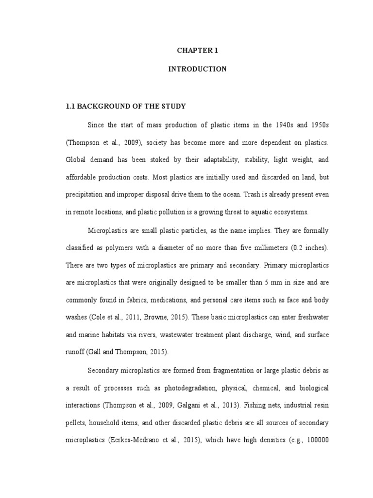 CHAPTER 1 - Design and Development of Microplastics Separator | PDF ...