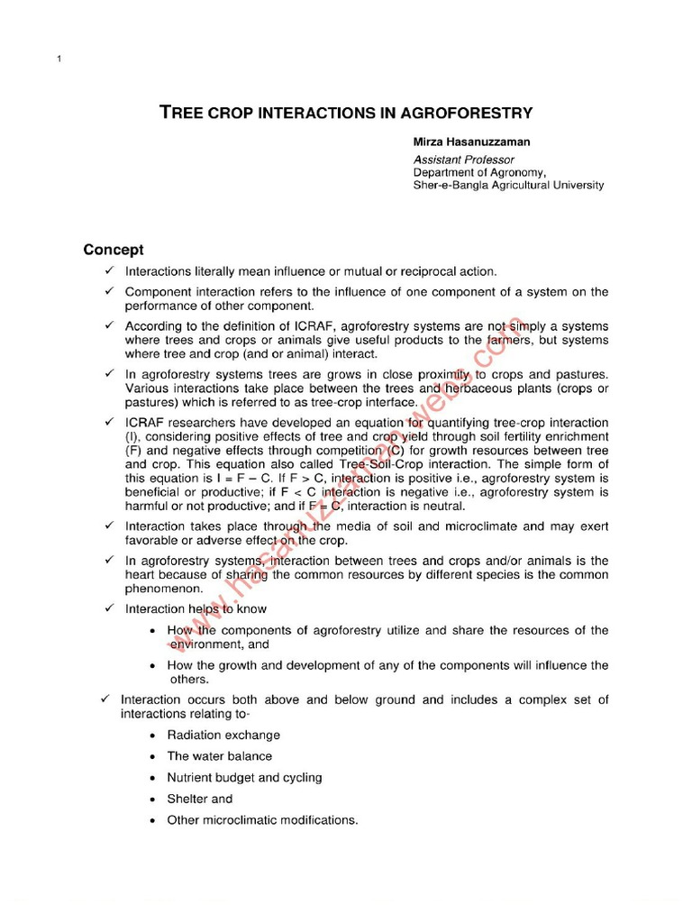Tree-Crop Interaction | PDF | Soil | Plant Nutrition