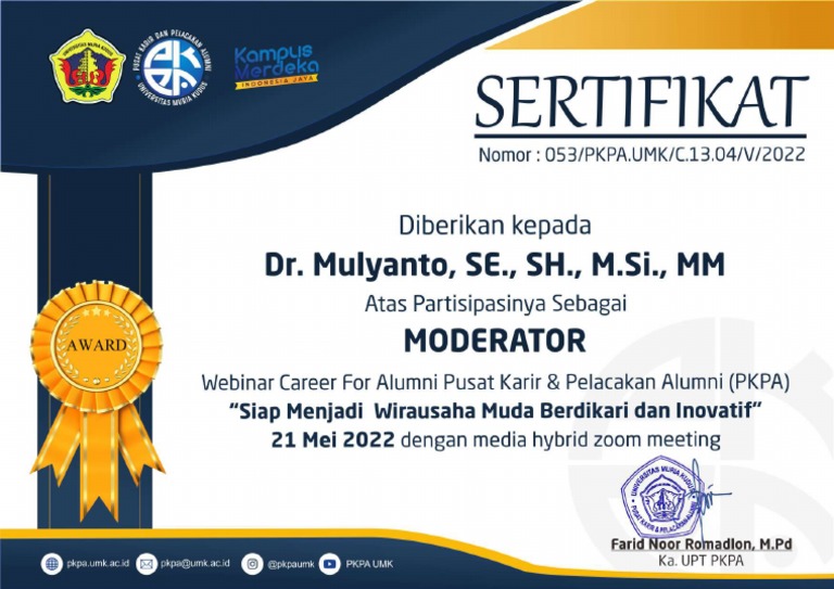 Sertifikat Moderator | PDF