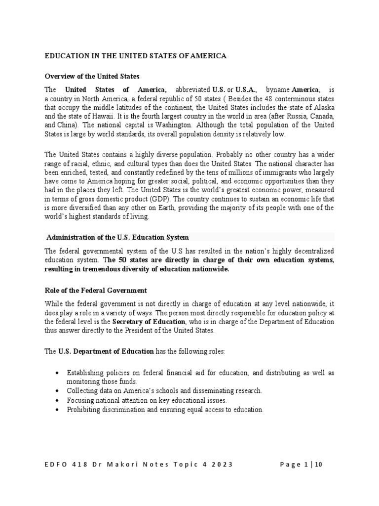 Education in The United States of America - Final Feb 15 2023 | PDF ... Education in The United States of America - Final Feb 15 2023 | PDF ...