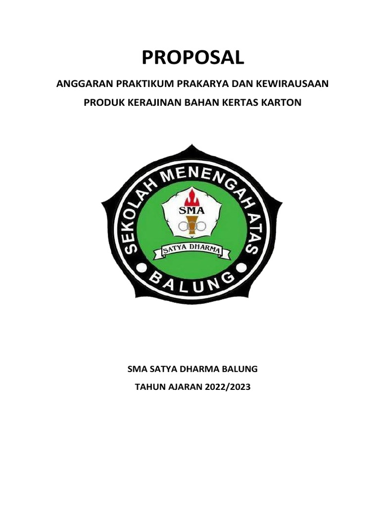 Proposal 2023 Prakarya Xii | PDF