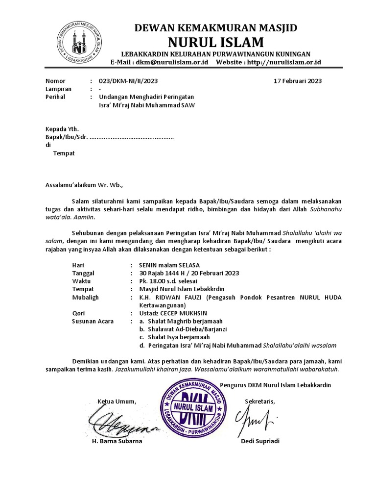 02 Undangan Rajaban THN 2023 | PDF