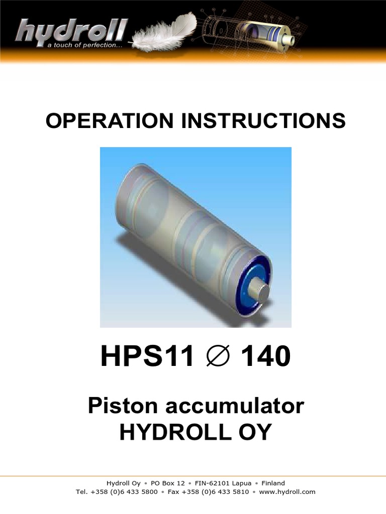 V80956 Hydroll Piston Accumulator HPS-11 140 | PDF | Gas Technologies ...