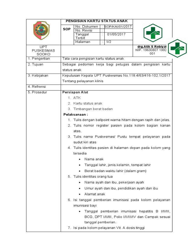 1.pengisian Status Anak | PDF