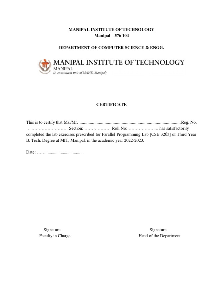Pcap Cse 3263 Lab Manual 2023 Pdf Message Passing Interface Computer Program
