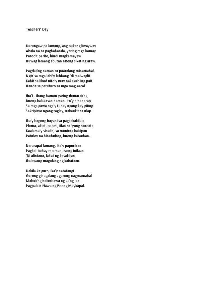 Teachers Day Tula | PDF