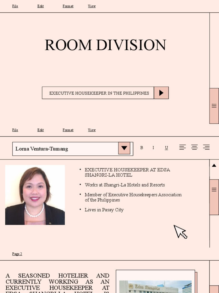 Room Division Reporting Pdf Hotel Living Arrangements