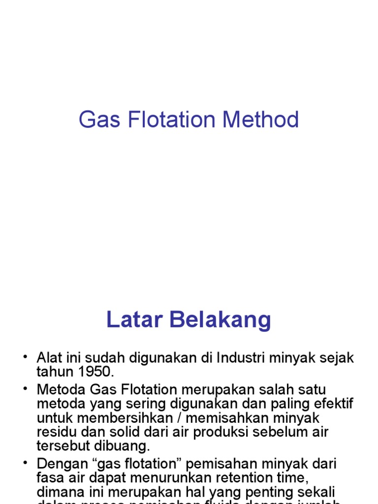 Gas Flotation Method | PDF