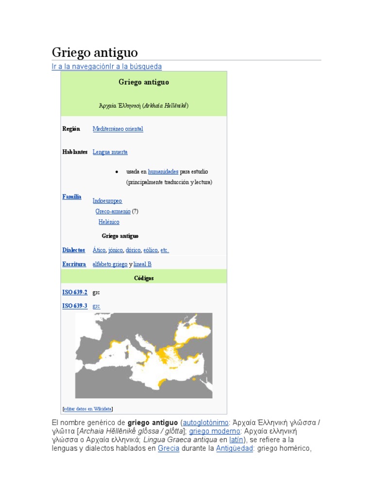 Griego Antiguo | PDF | Lingüística | Mundo grecorromano