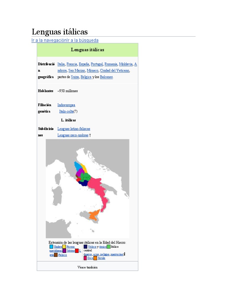 Lenguas Itálicas | PDF | Idiomas | Estudios de idiomas extranjeros
