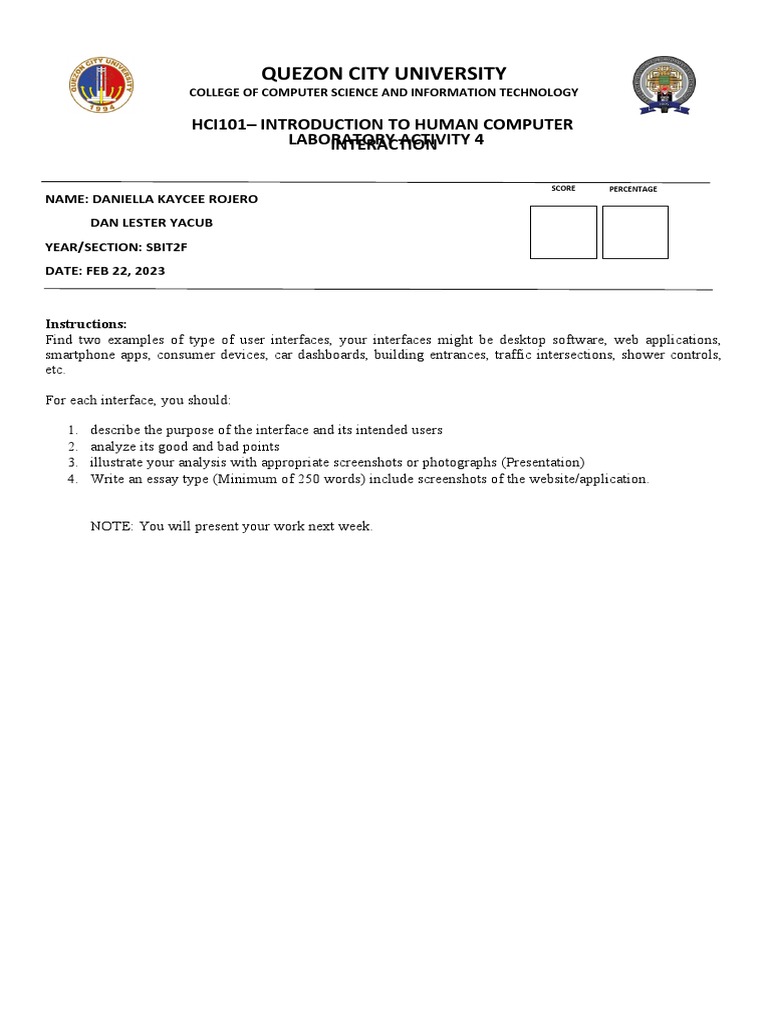 Hci101 Midterm Lab Activity 4 | PDF | Application Software | Graphical ... Hci101 Midterm Lab Activity 4 | PDF | Application Software | Graphical ...