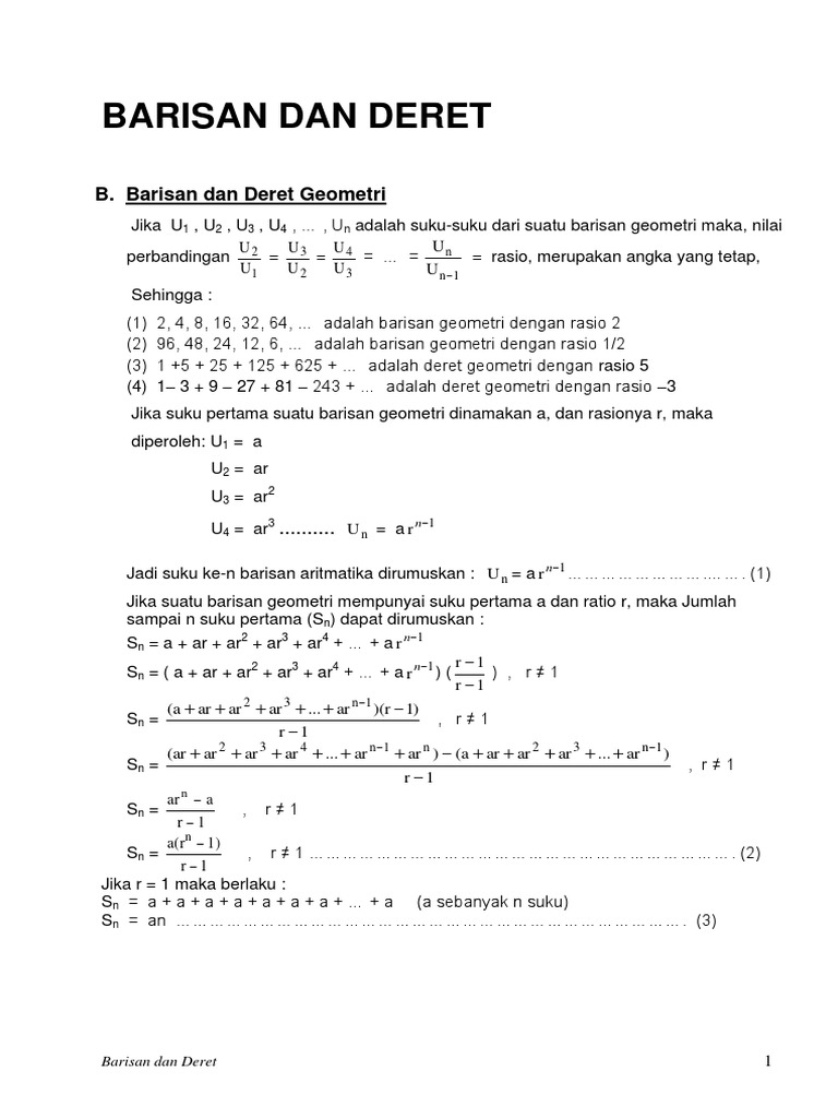 Contoh Soal Barisan Geometri | PDF