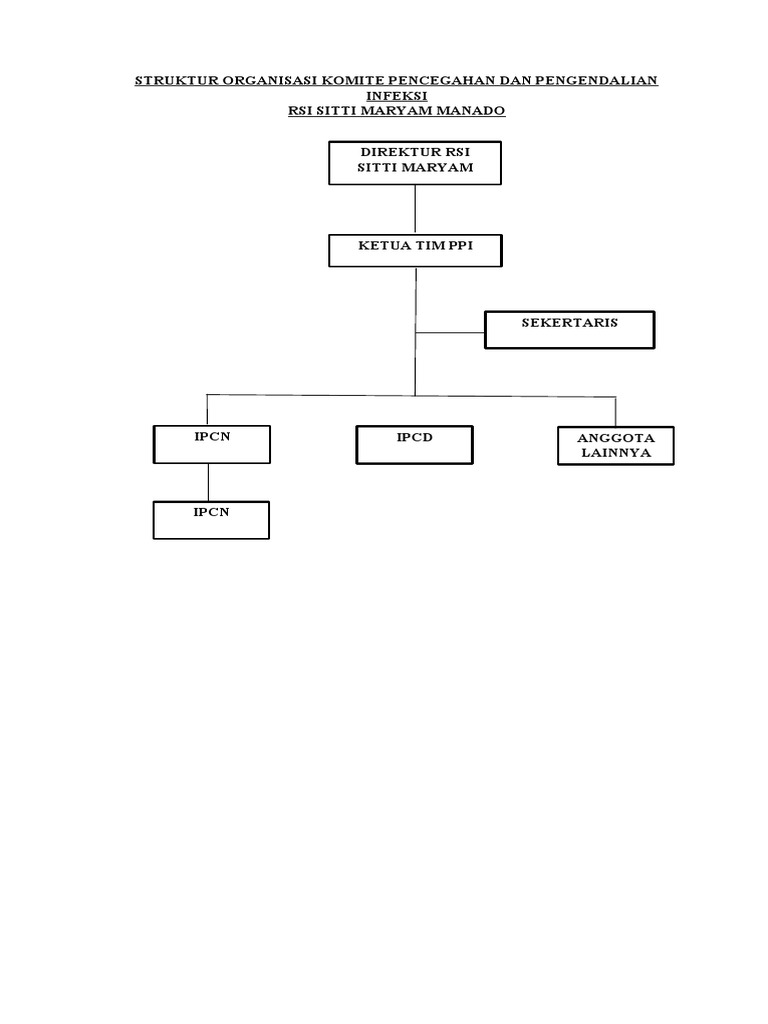 Struktur Organisasi Komite Pencegahan Dan Pengendalian Infeksi | PDF