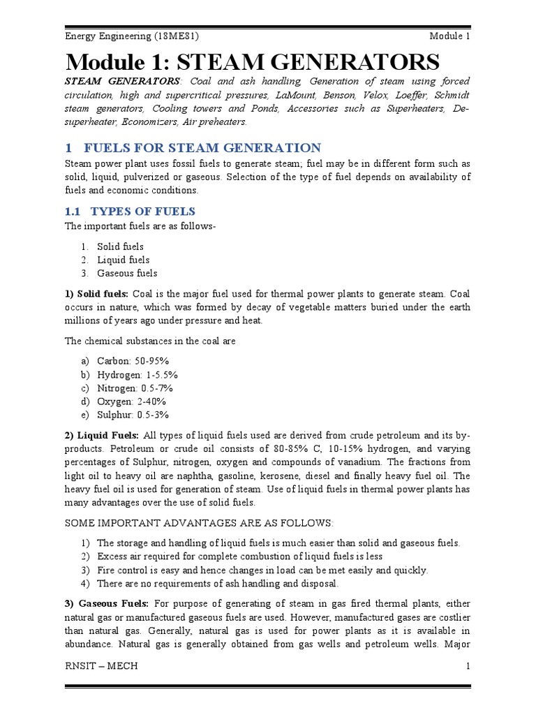 Energy Engineering Module 1 Pdf Fuels Natural Gas